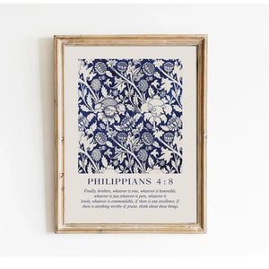 Set of 2 Philippians Wall Art, Vintage Scripture Wall Art, Bible Verse ...