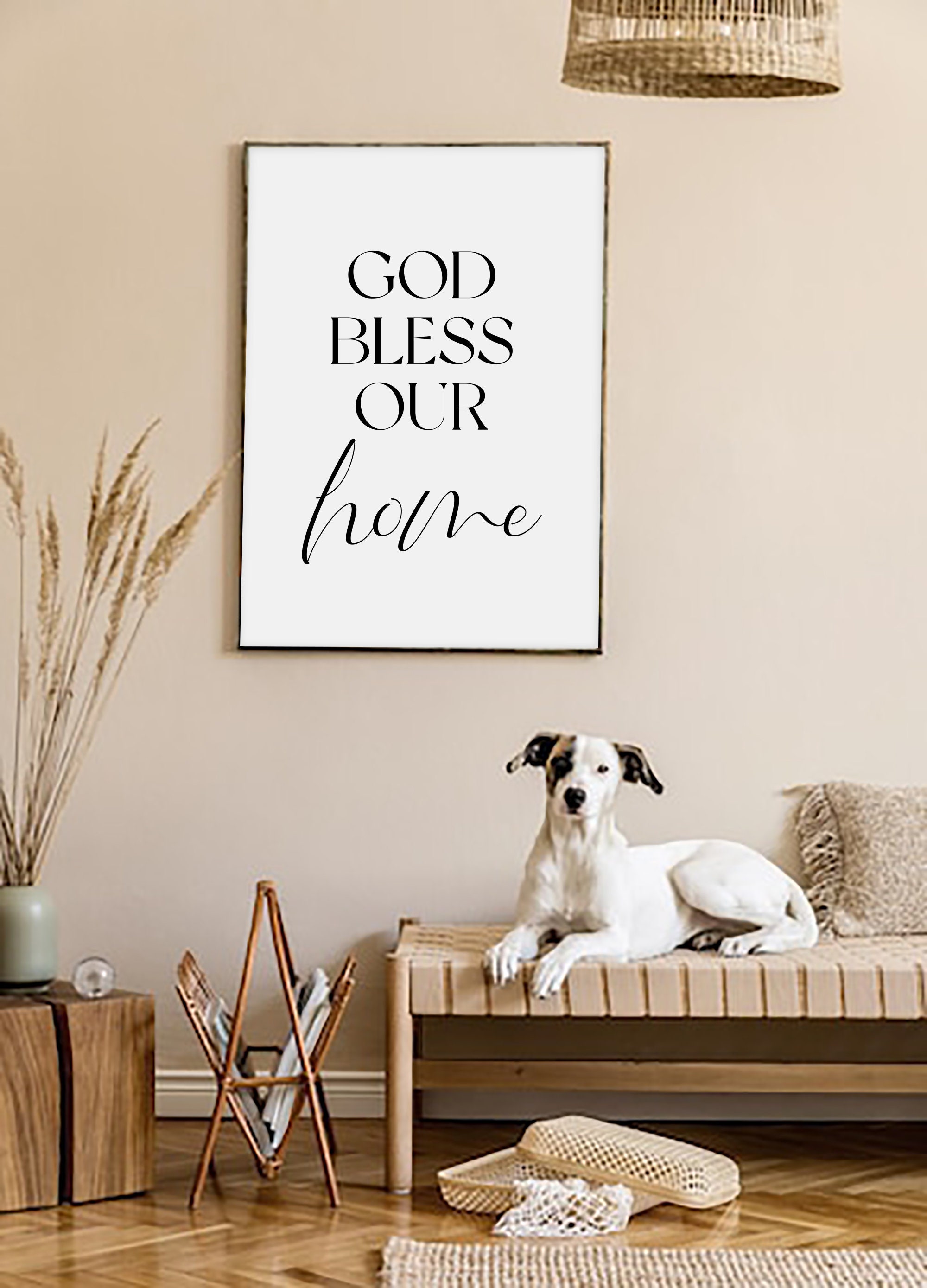 God Bless Our Home, Christian Printable Wall Art, Minimalist Christian ...