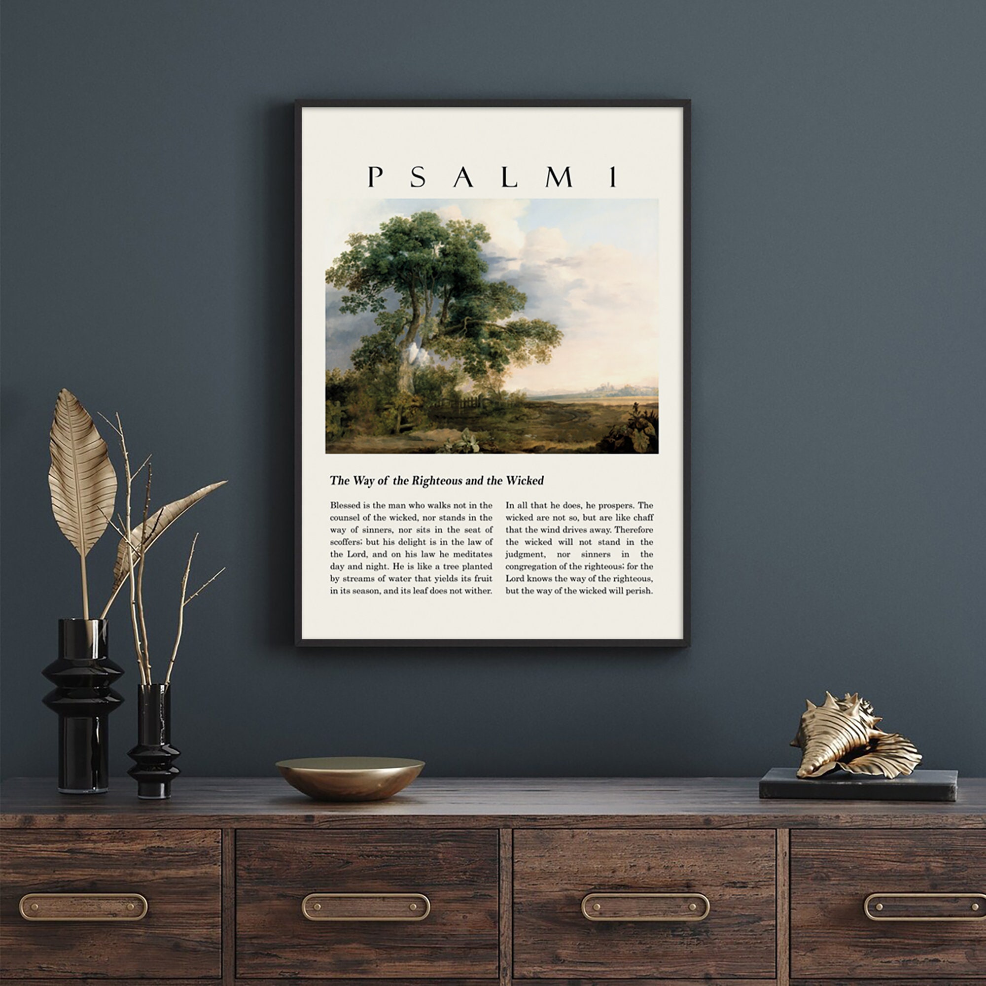 Psalm 1 Wall Art, Blessed is the Man Psalm 1 Print, Bible Verse ...