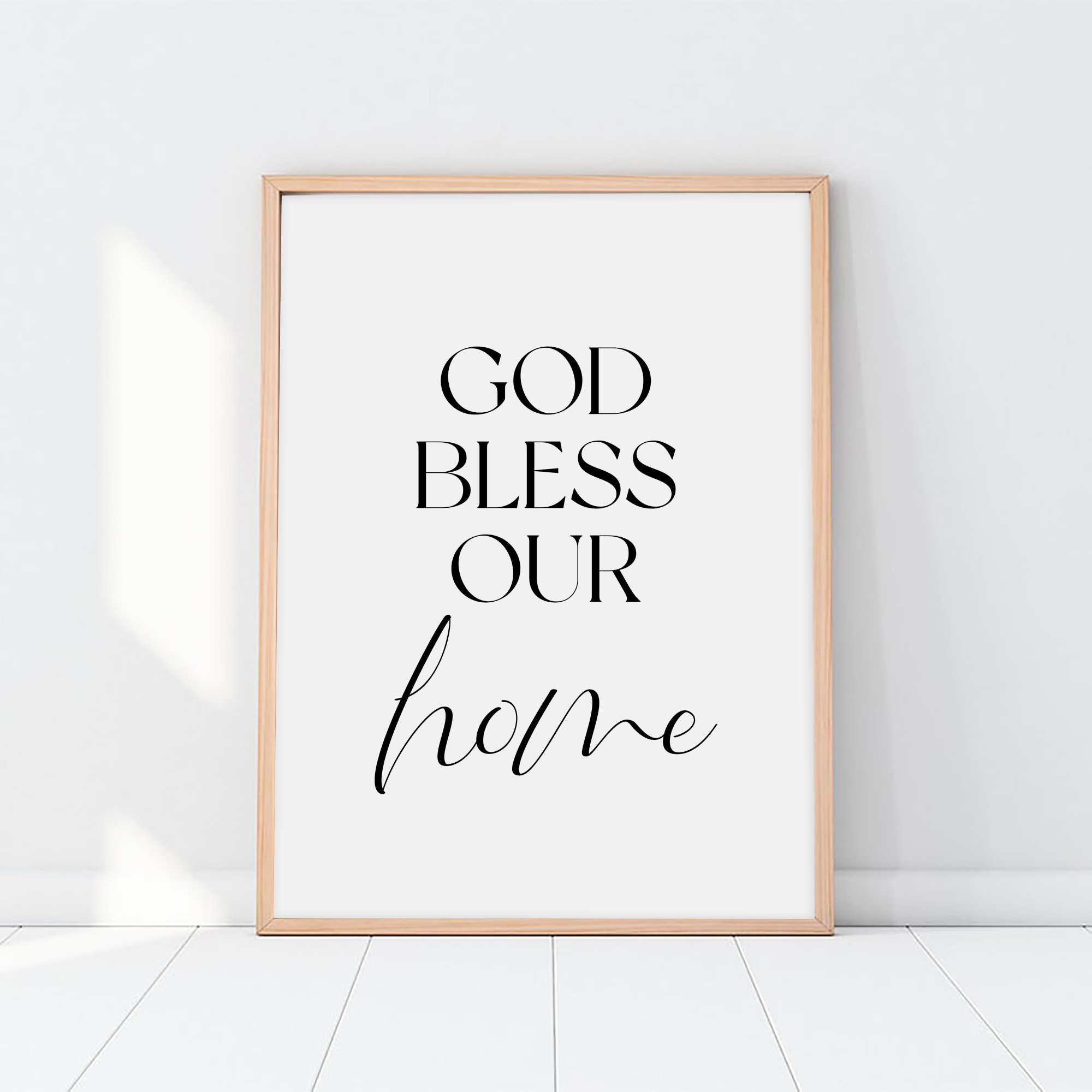 God Bless Our Home, Christian Printable Wall Art, Minimalist Christian ...