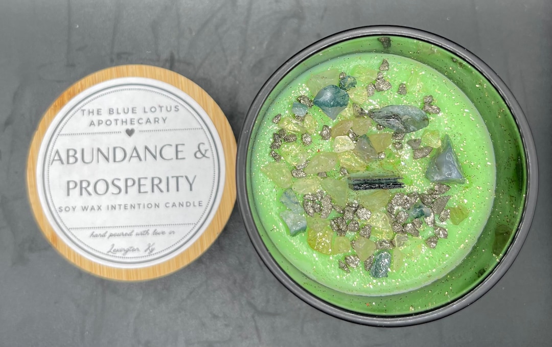 Abundance & Prosperity Intention Candle | Handmade Organic Soy Wax ...