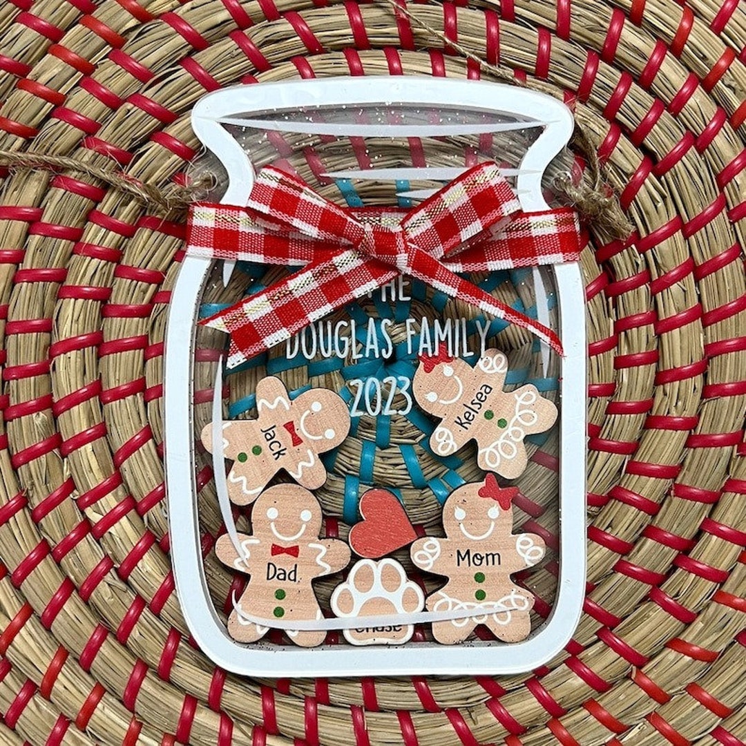 2023 Personalized Family Ornament Gingerbread Mason Jar - Etsy
