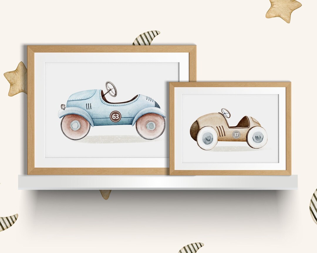 Race Car Wall Art Race Car Nursery Print Vintage Racing Car Print Boys ...