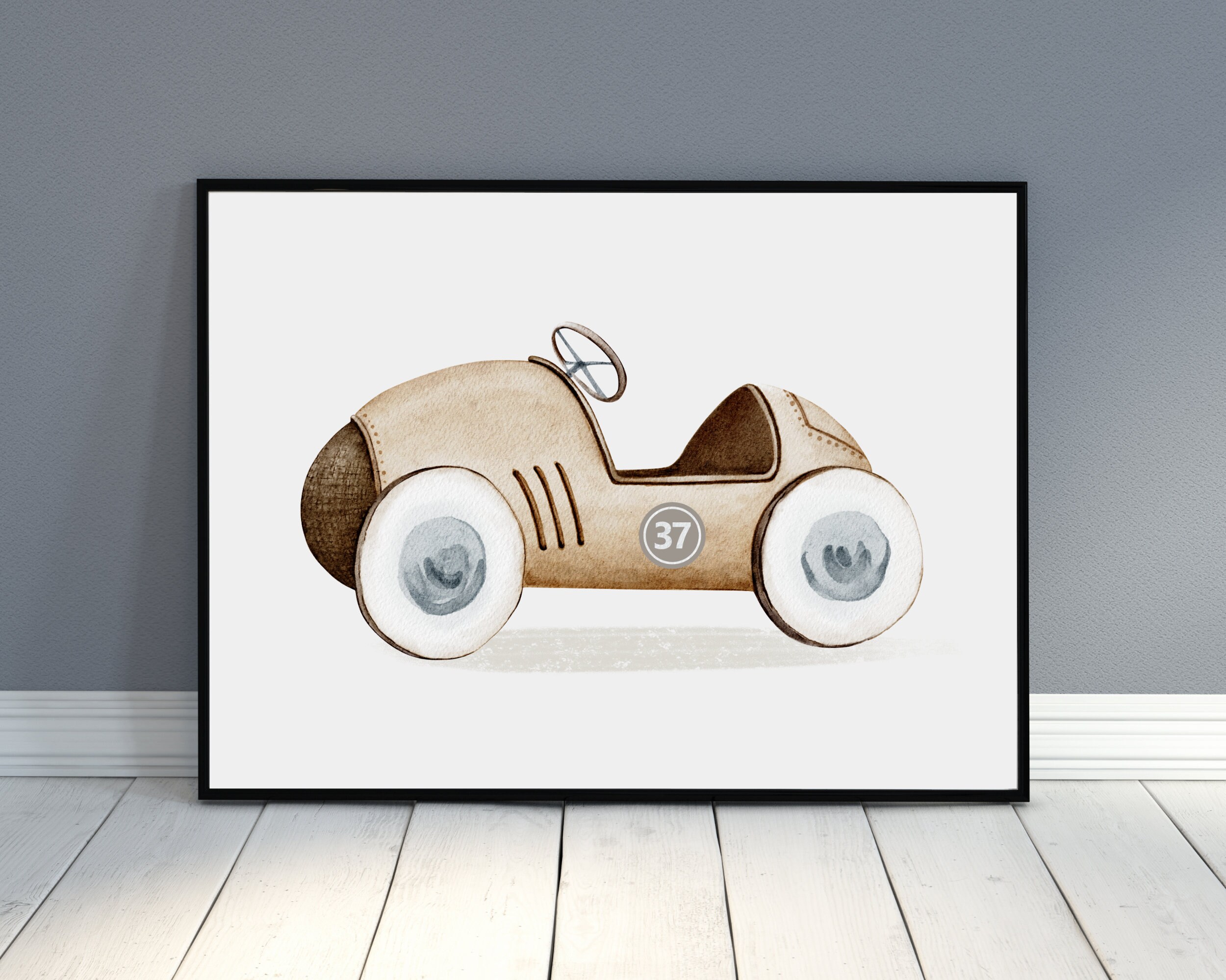 Racing Car Prints Set of 2 Printable for Boys Room, Nursery or Playroom ...