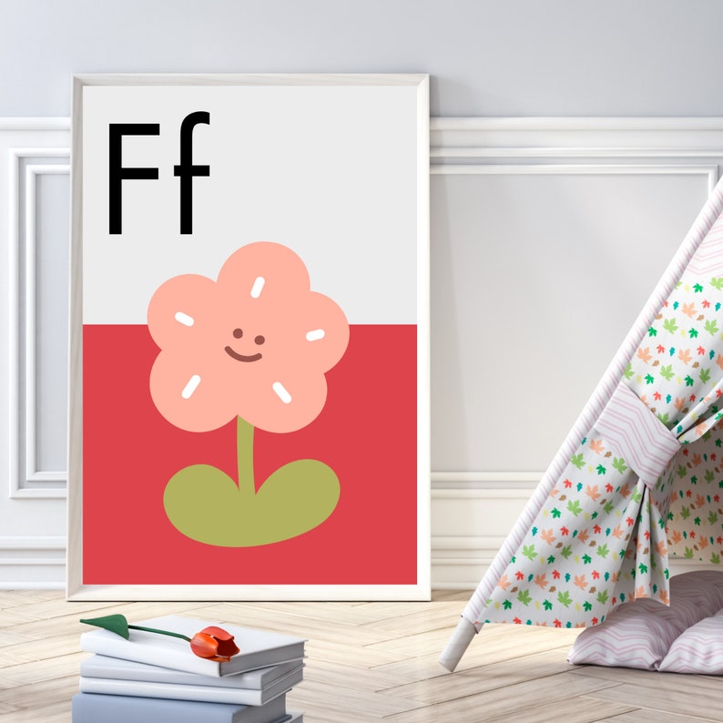 Alphabet Poster Alphabet Chart Letter F Abc Learning Abc Print - Etsy