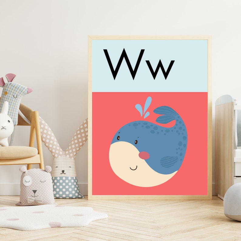 Alphabet Chart Alphabet Poster Letter W Abc Learning Abc Print Alphabet ...