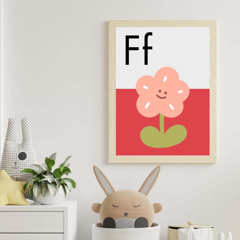 Alphabet Poster Alphabet Chart Letter F Abc Learning Abc Print Alphabet ...