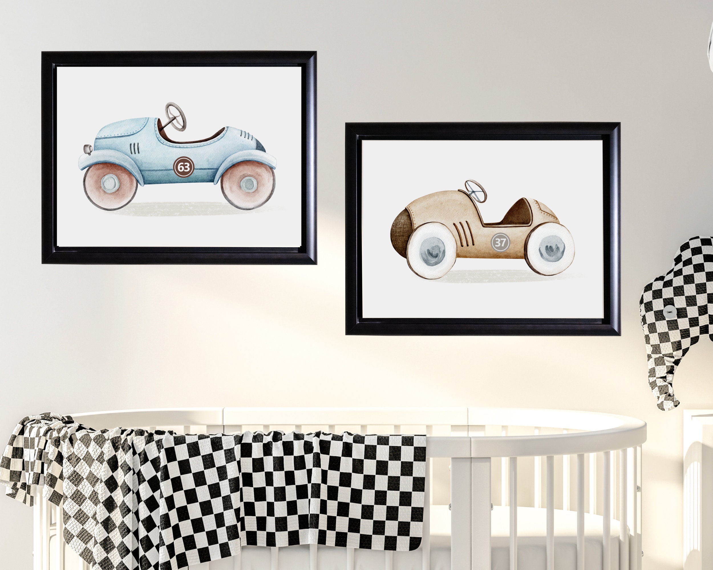 Race Car Wall Art Race Car Nursery Print Vintage Racing Car Print Boys ...