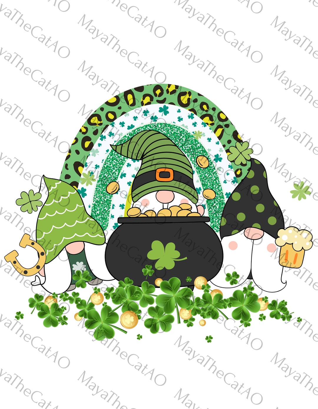 St Patricks Day PNG | Cute Gnomes PNG | St.patrick's Day Gnomes Rainbow ...