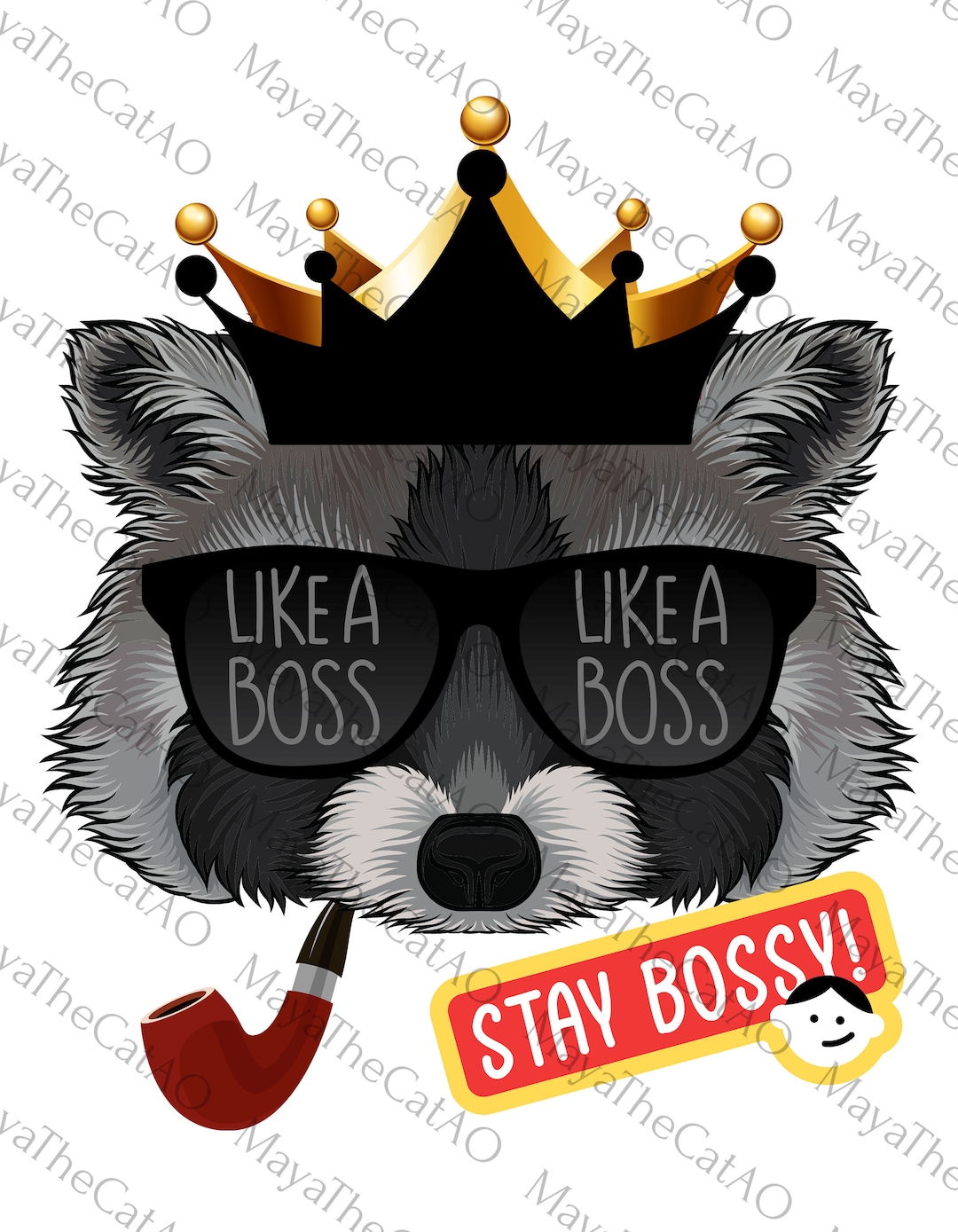 Boss PNG | Racoon PNG | Like a Boss | Stay Bossy | Instant Download Png ...