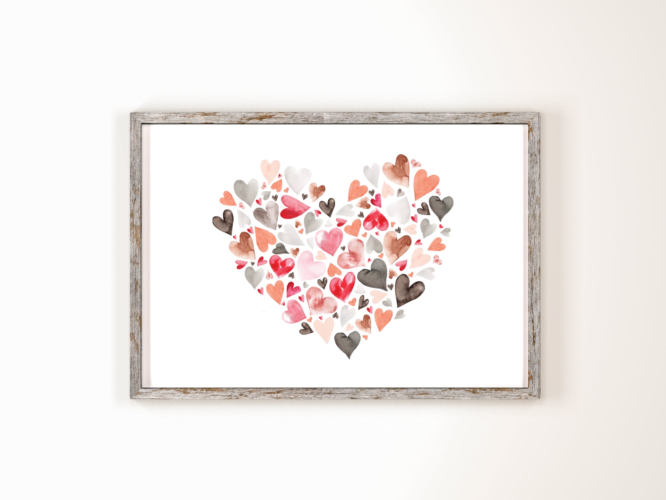 Pink Heart Poster Valentines Day Gifts for Her Printable Art, Pink ...