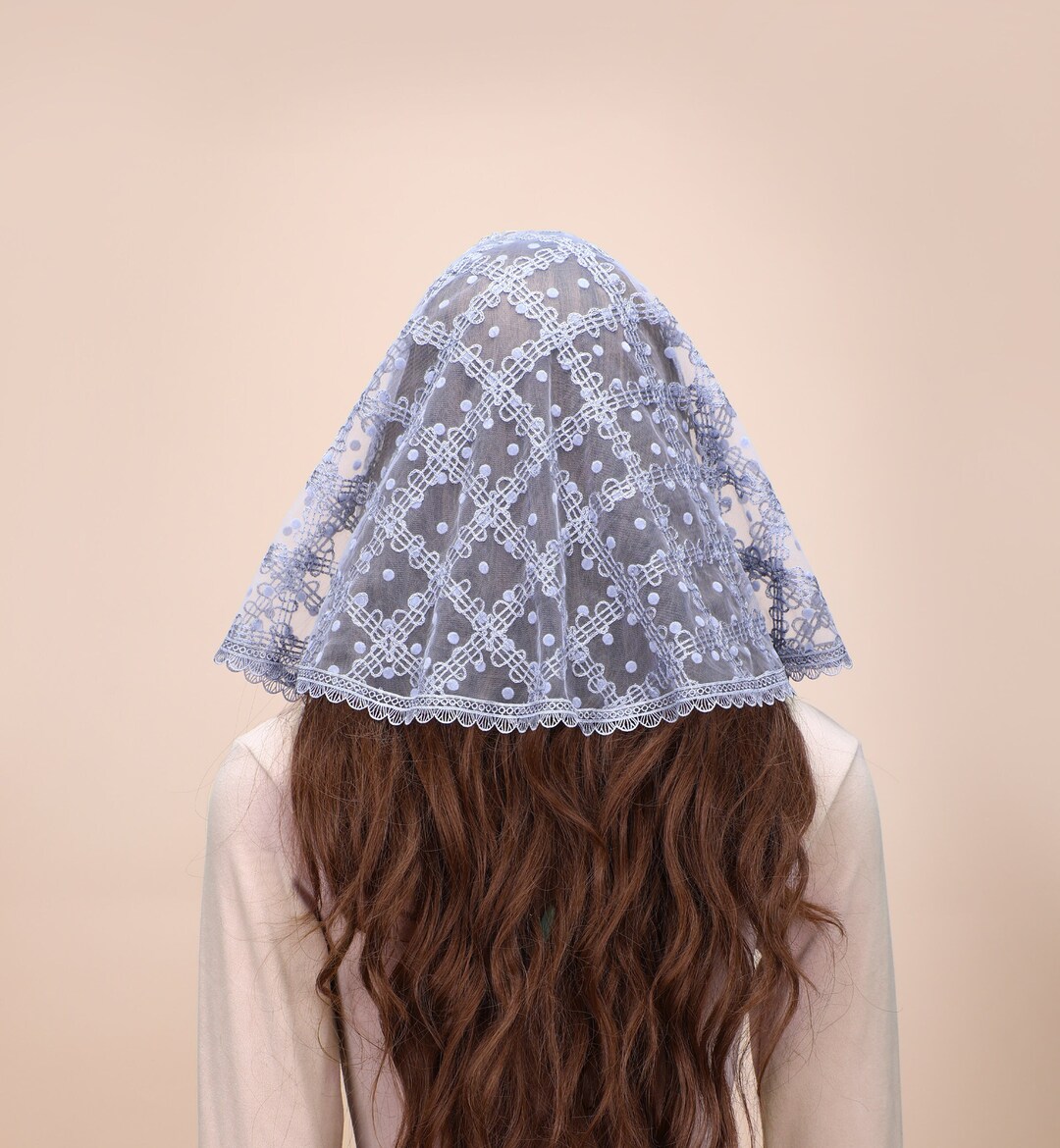 Catholic Church Mantilla Veil, Spanish Short Lace Head Covering Chapel ...