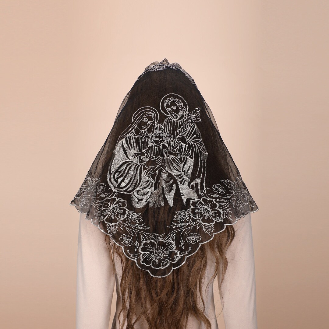 Mantveil Triangle Catholic Chapel Veil: Traditional Black, White or ...