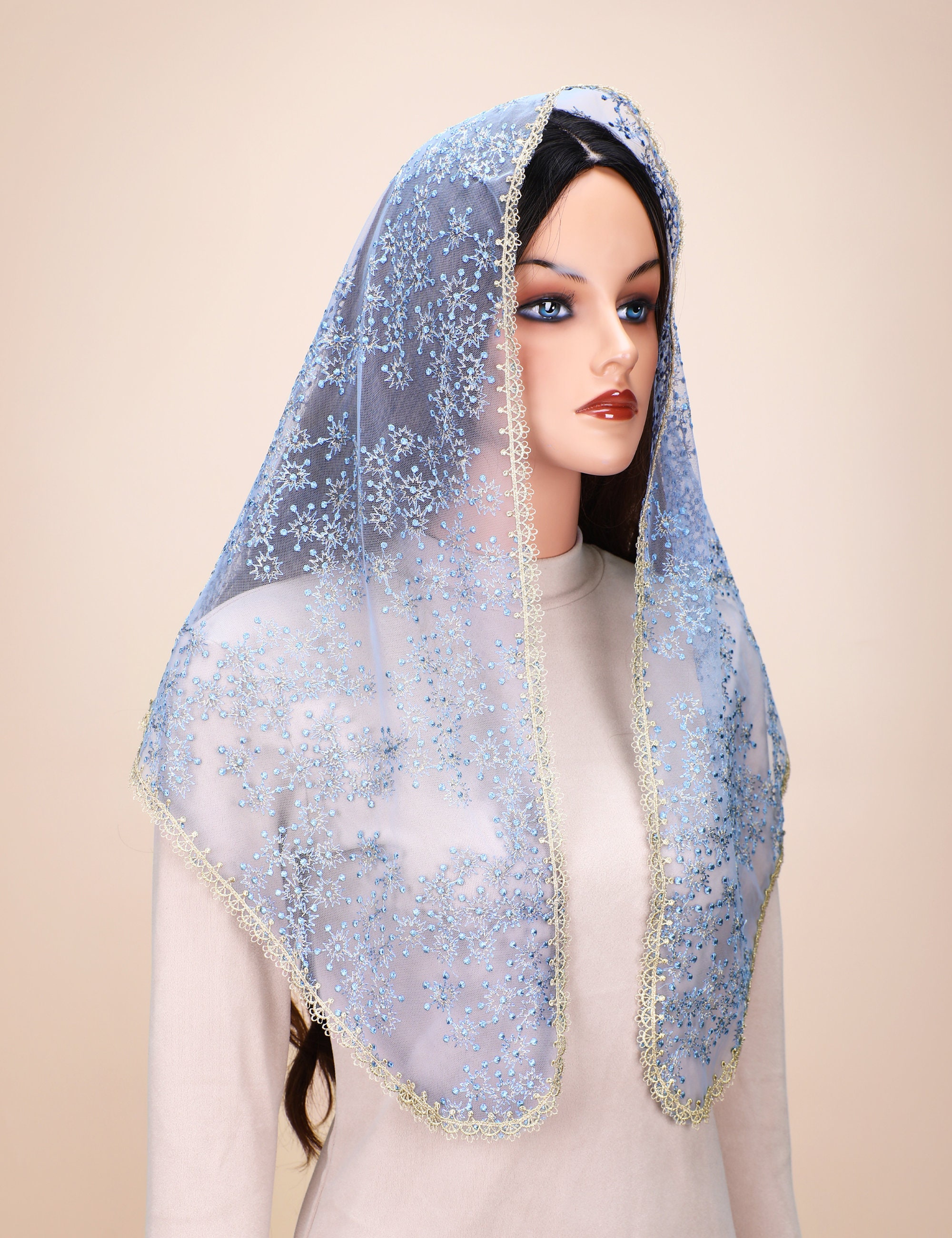 Church Mantilla Catholic Veil Triangle Shape Chapel Lace Head - Etsy