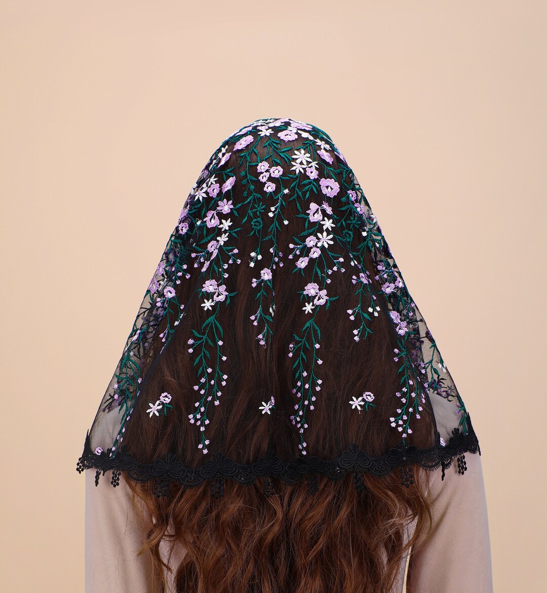 Church Veil Catholic Mandilla D Shape Church Mass Head Covering Style ...