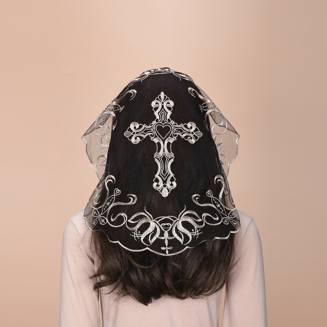 New!! Catholic Church Veil, Spanish Short Lace Head Covering Chapel ...