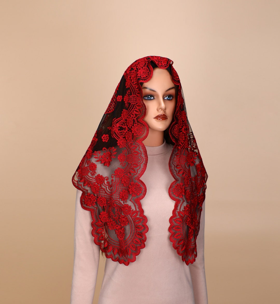 Triangle Catholic Veils Pentecost Chapel Mantilla Camellia - Etsy UK