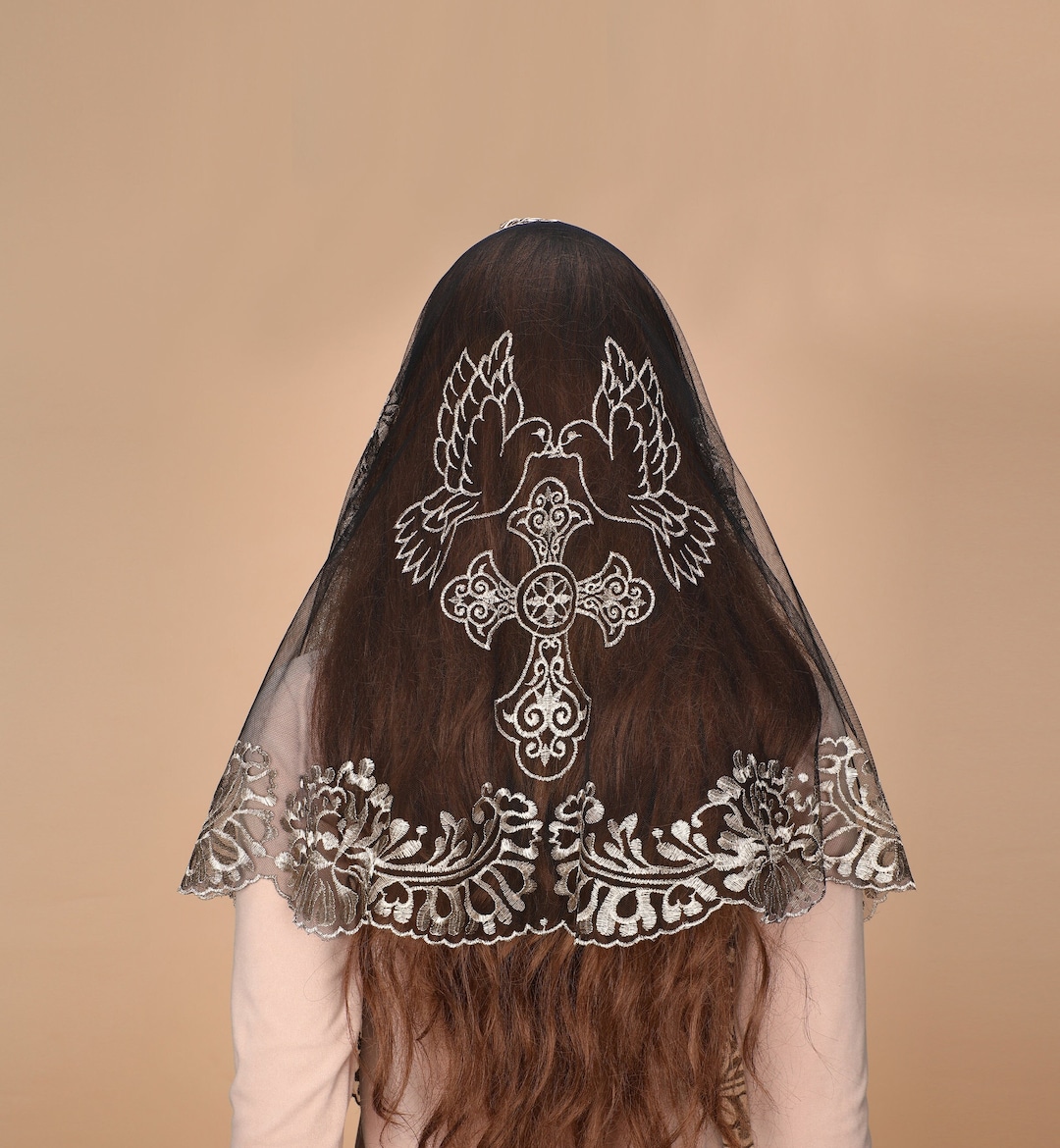 Mantveil Catholic Triangle Veil for Mass, Cross and Holy Spirit ...