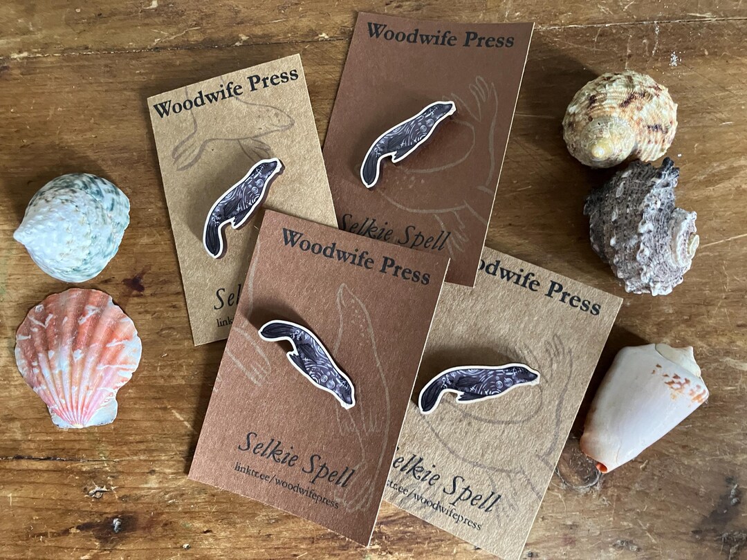 Selkie Seal Pin Badge - Folklore Fantasy Witchy Art - Etsy UK