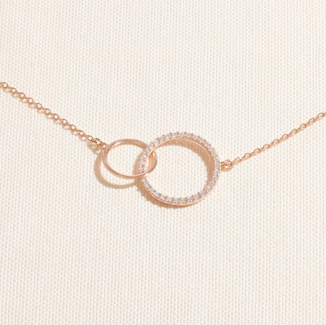 Dainty Interlocking Bracalet With Diamonds, Unity Link Friendship ...