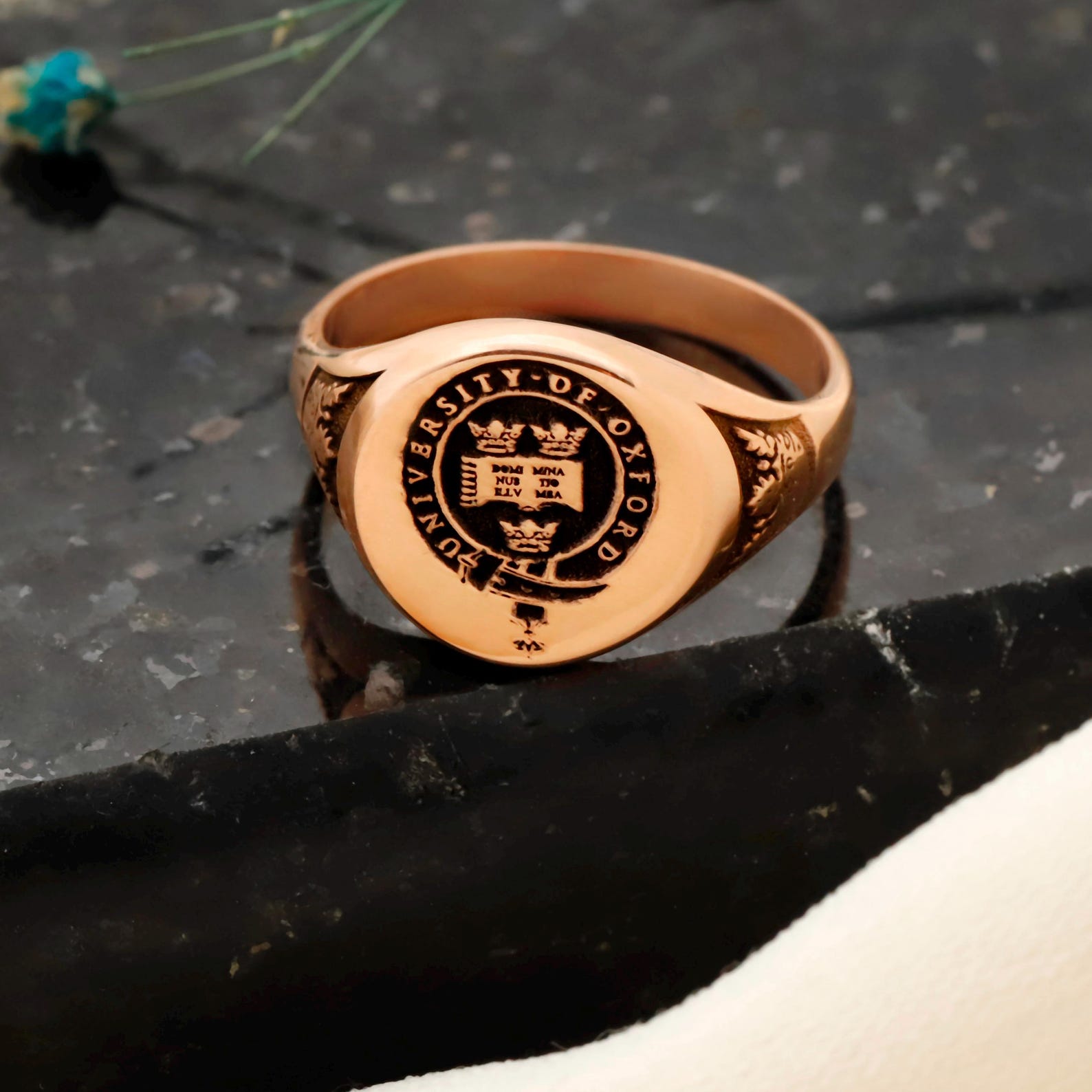 Personalized University Class Ring, Engraved Sterling Silver Graduation ...