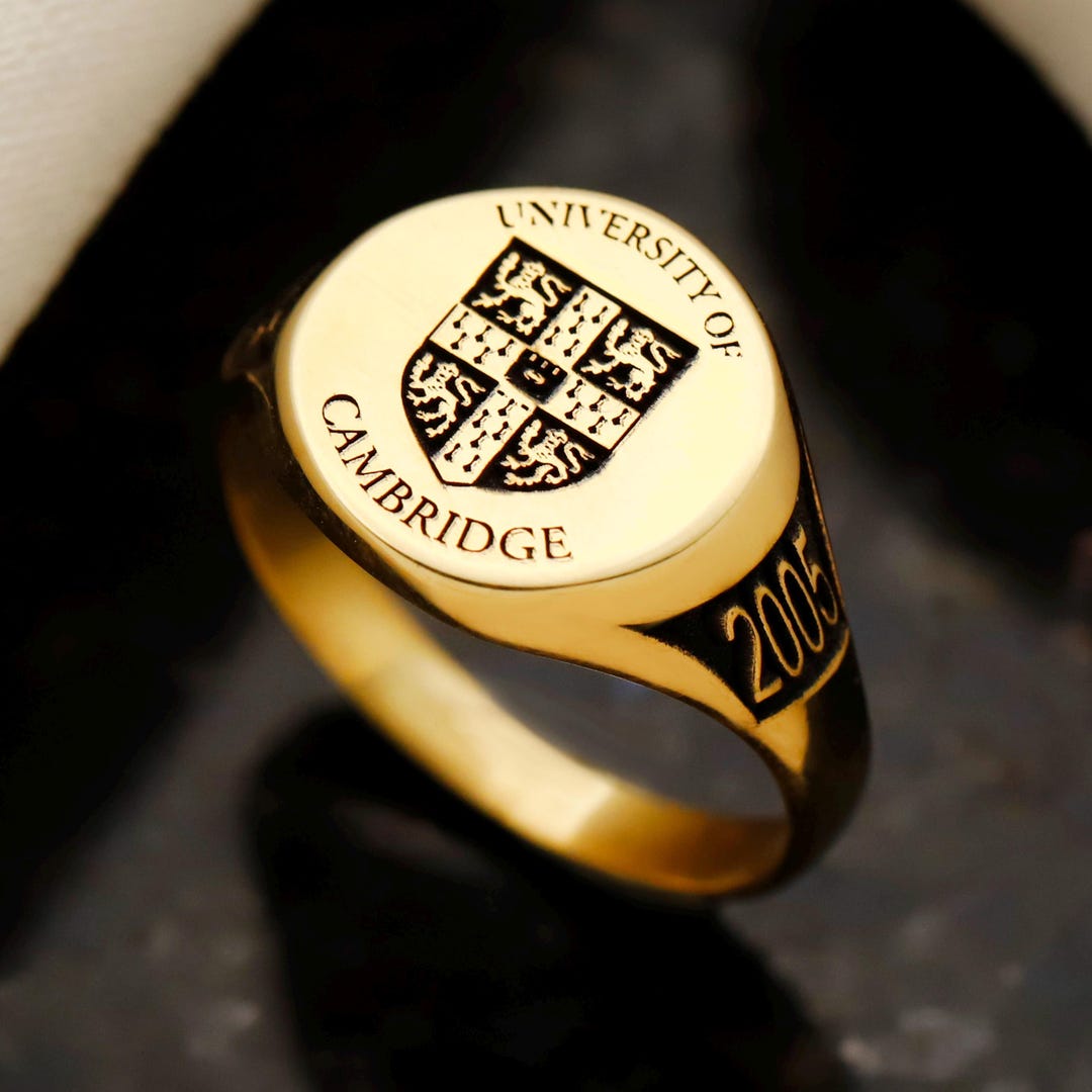 Personalized University Class Ring, Engraved Sterling Silver Graduation ...