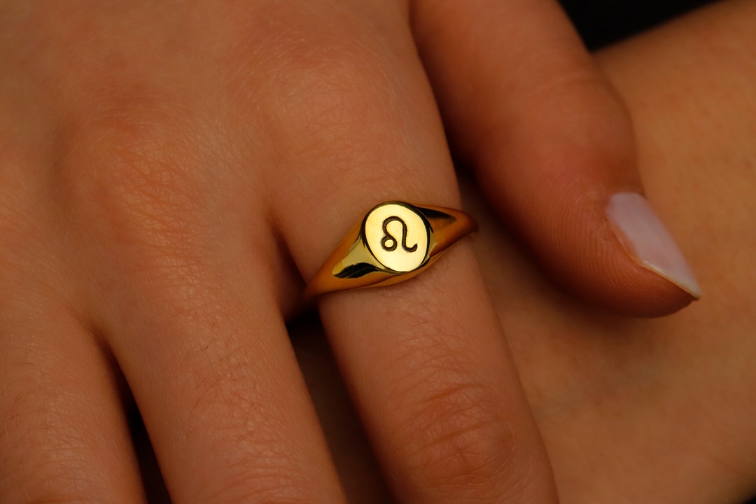 Custom Zodiac Signet Ring: Sterling Silver Astrology Gift - Etsy