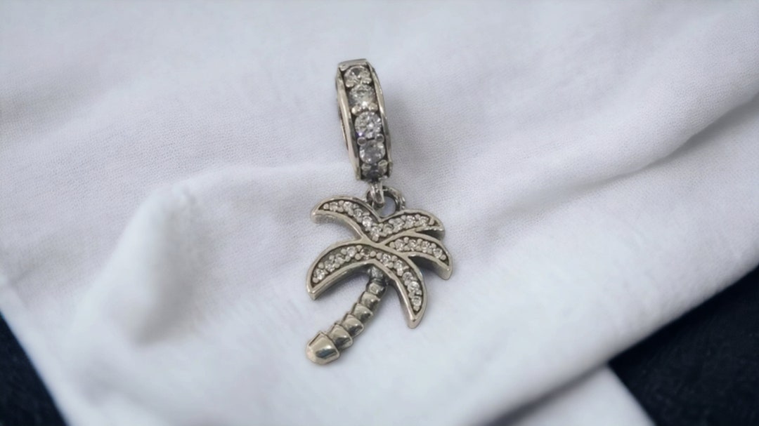 Pandora Charm Genuine Silver Sparkling Palm Tree Dangle With Gift - Etsy