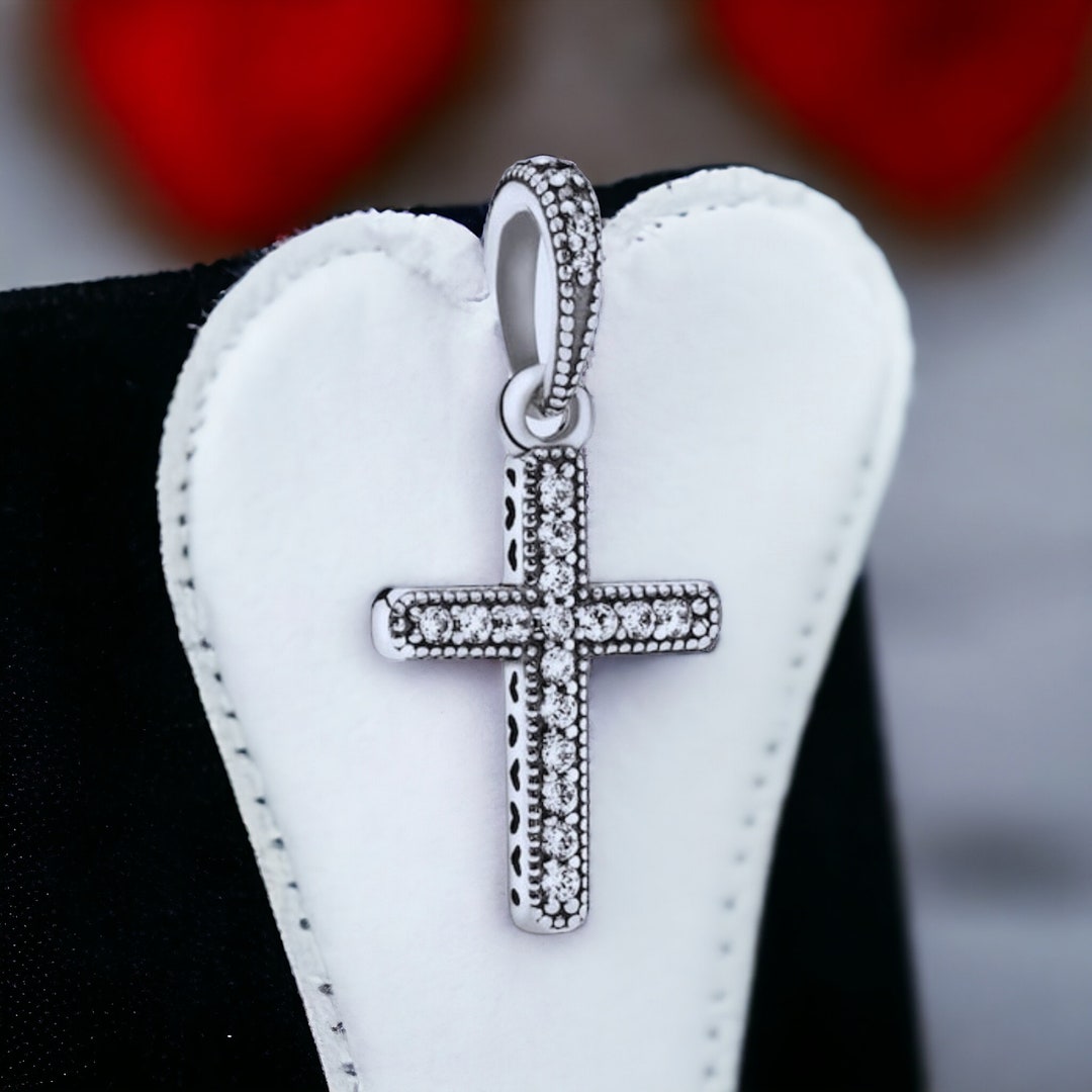 Genuine Pandora Classic Cross Charm Pendant - Etsy