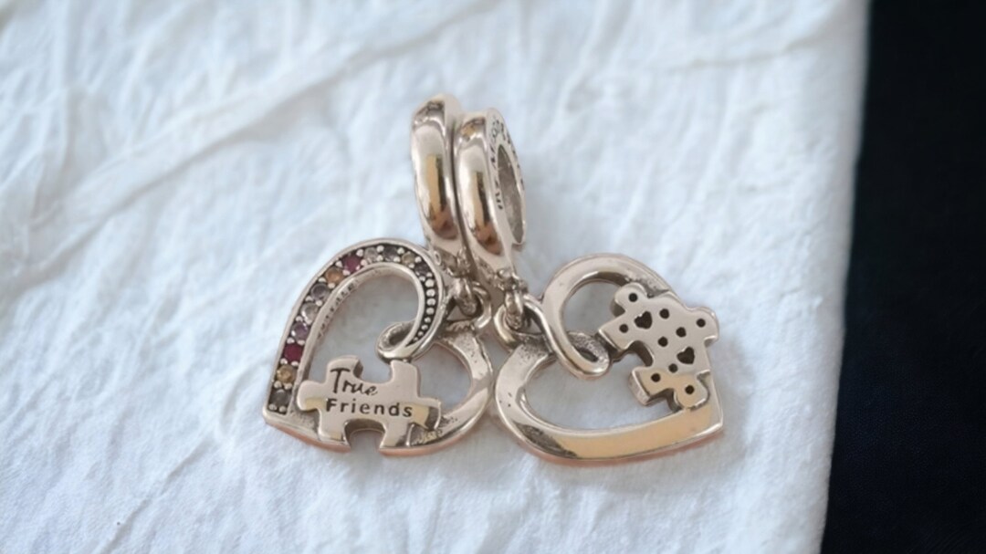 PANDORA Charm Puzzle Piece Heart Divisible Friendship S925 Silver ...