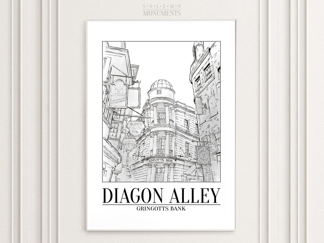 Diagon Alley - Gringotts Bank - No. I | Hand-drawn | Printable Poster ...
