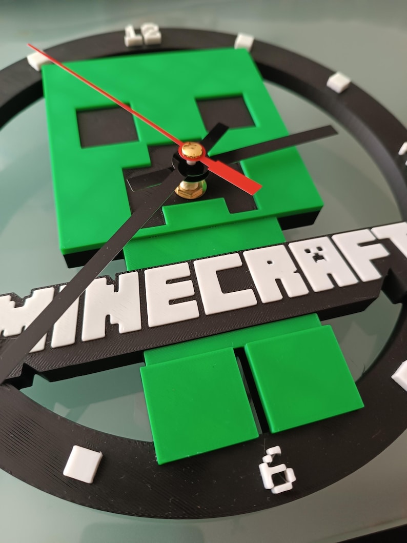 Handmade 3D Printed Minecraft Creeper Wall Clock | Gamer Gift | Nerd ...