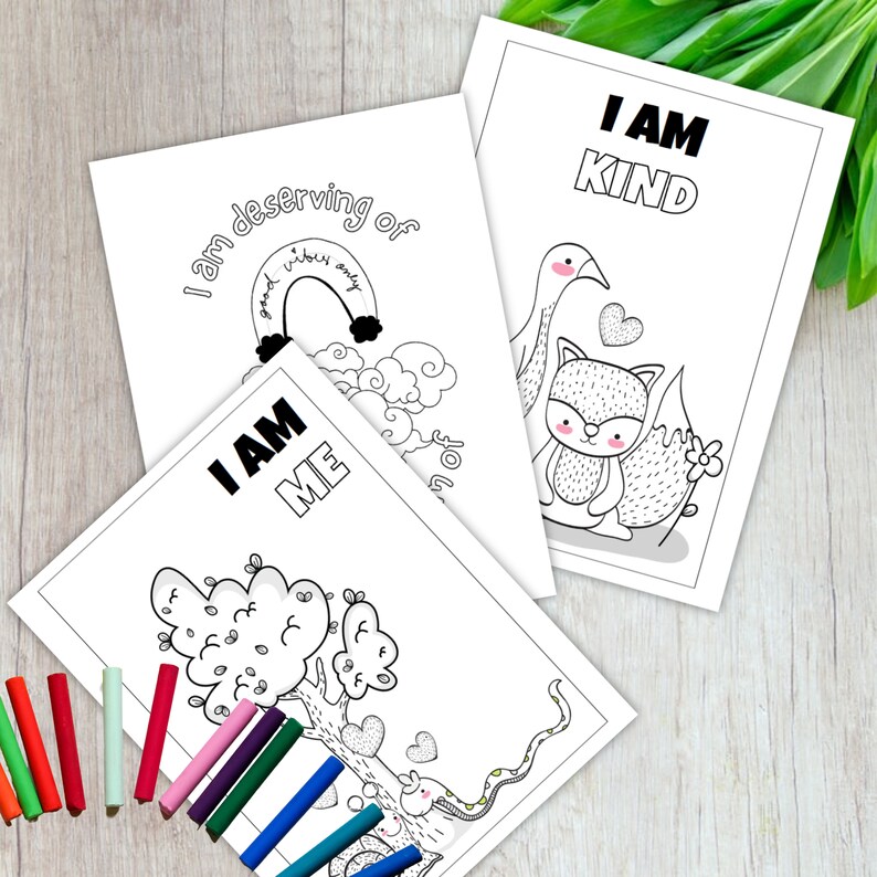 Positive Affirmations Colouring Book for Kids Printable - Etsy