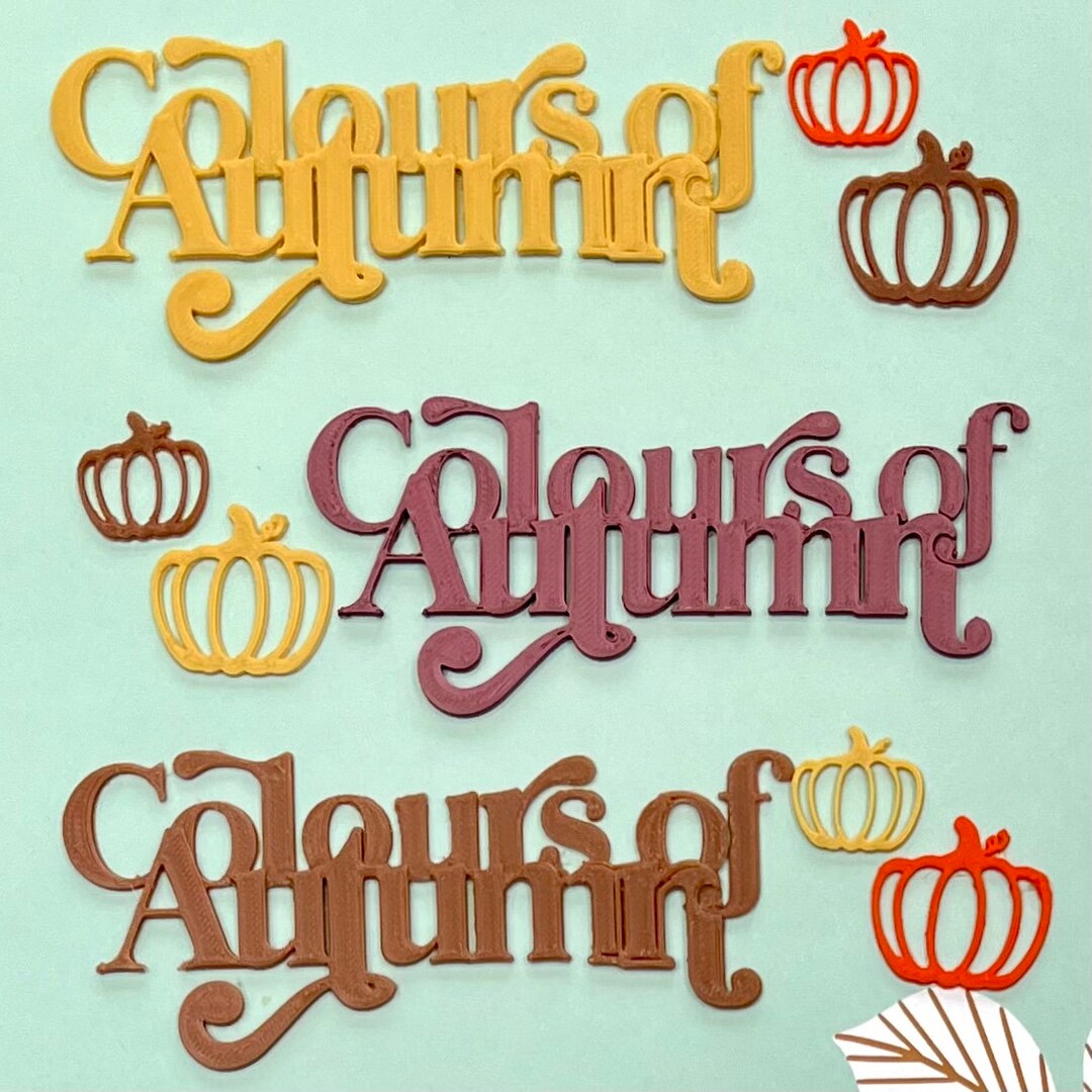 Colours of Autumn 3D Printed Title for Scrapbooking - Etsy