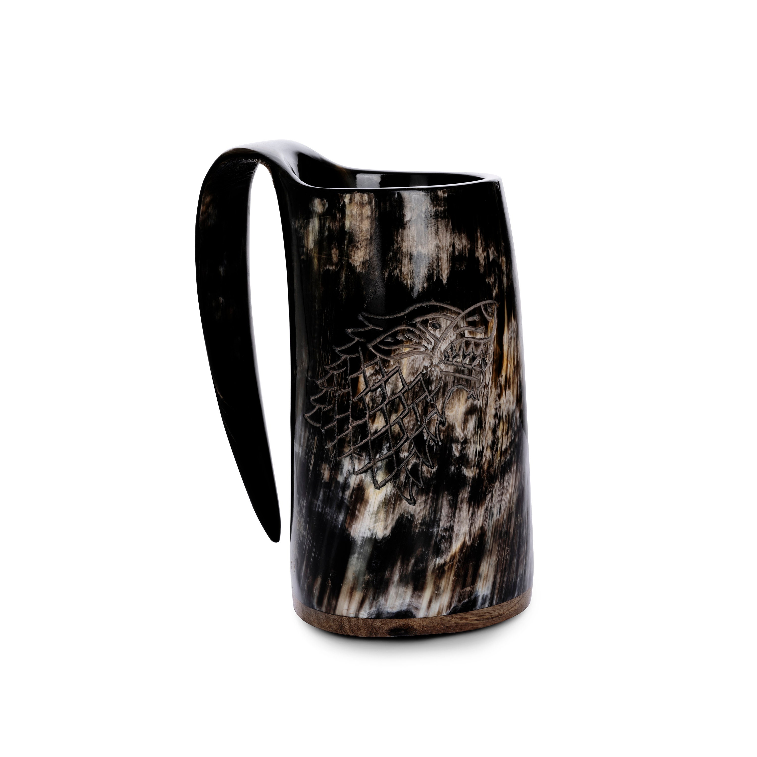 Fenrir Premium Viking Ox Horn Mug Set for Ale Mead and Beer - Etsy