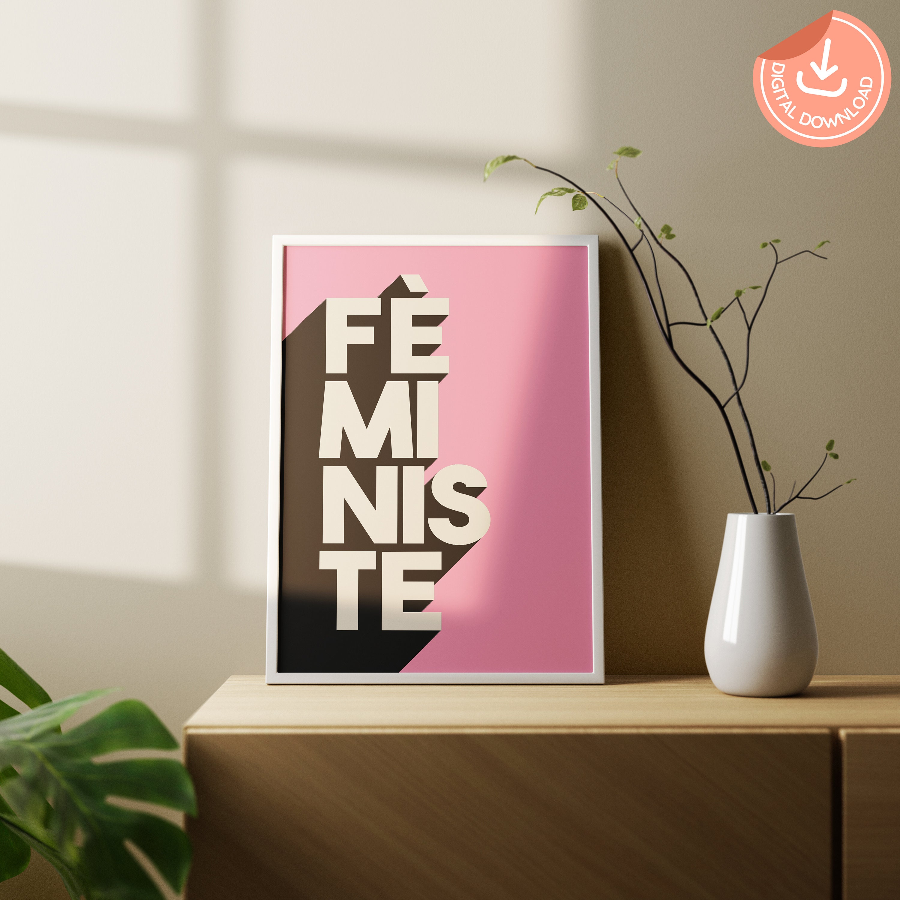 Féministe Typography Art Print: Feminist Wall Decor (digital Download ...