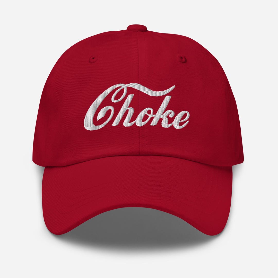 Choke Funny Embroidered Hat for Women, Red Funny Embroidered Hat, Funny ...