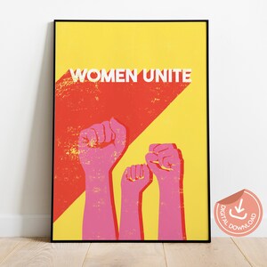 Women Unite Feminist Poster, Feminist Wall Art, Printable Wall Art ...
