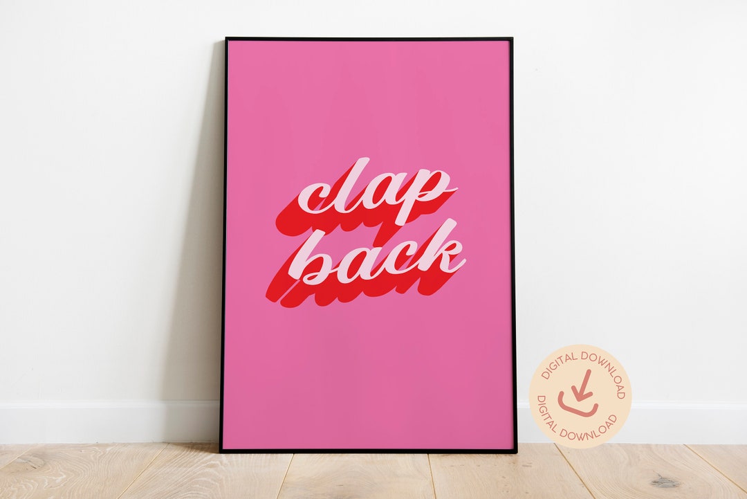 Feminist 'clap Back' Retro Poster: Pink Dorm Decor (digital Download ...