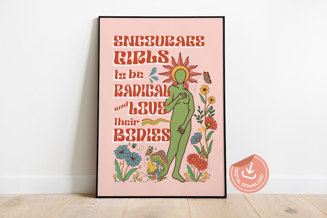 Body Positivity Art Print: Feminist Cottagecore Decor (digital Download ...