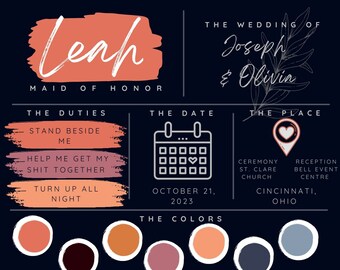 Wedding Party Proposal Invitation Template - Etsy Israel