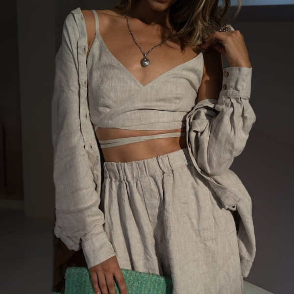 Linen Crop Top - Etsy