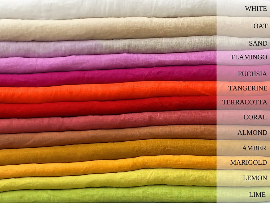 Many Colors Linen Fabric by the Yard by the Meter Natural Linen Fabric ...