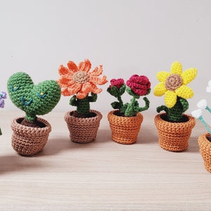 Crochet PATTERN Pot Mini Potted Flower Amigurumi - Etsy