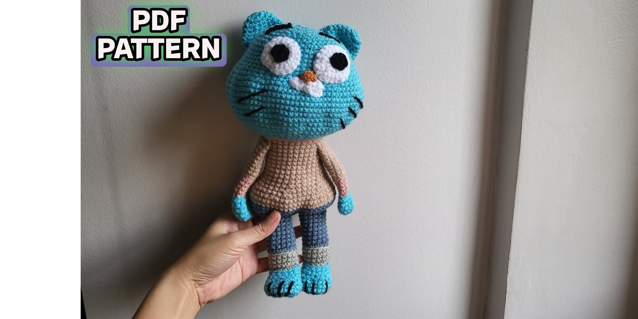 Crochet PATTERN GUMBALL Plushie " the Amazing World of Gumball" - Etsy