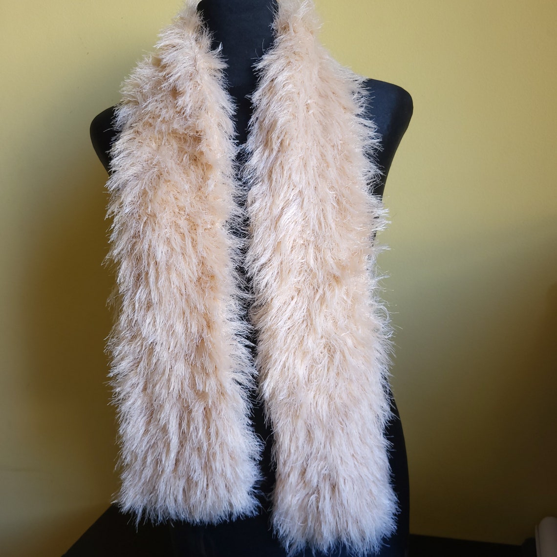 Y2K Fuzzy Scarf 90s Theme Party Idea Fun Fur Scarf Hand Knit Boa - Etsy