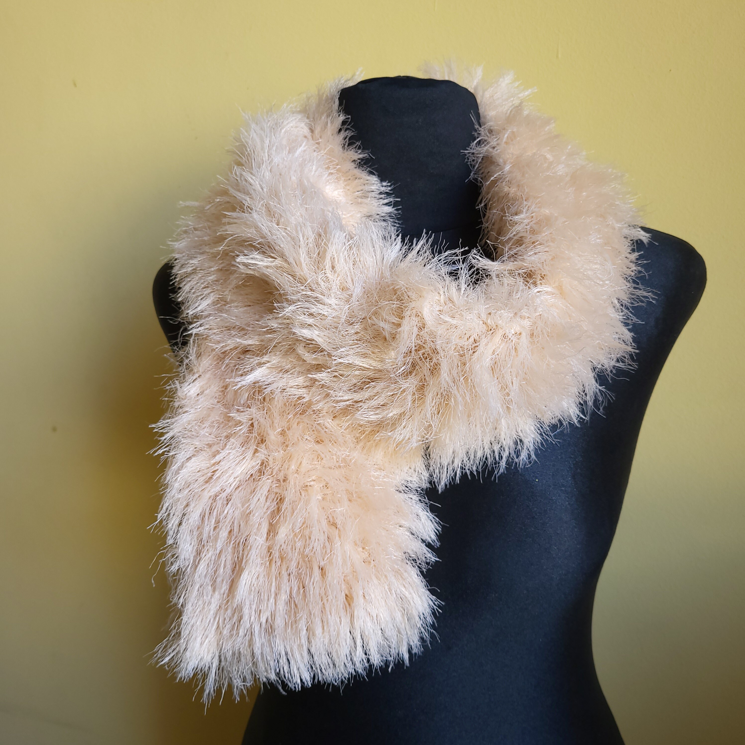 Y2K Fuzzy Scarf 90s Theme Party Idea Fun Fur Scarf Hand Knit Boa - Etsy