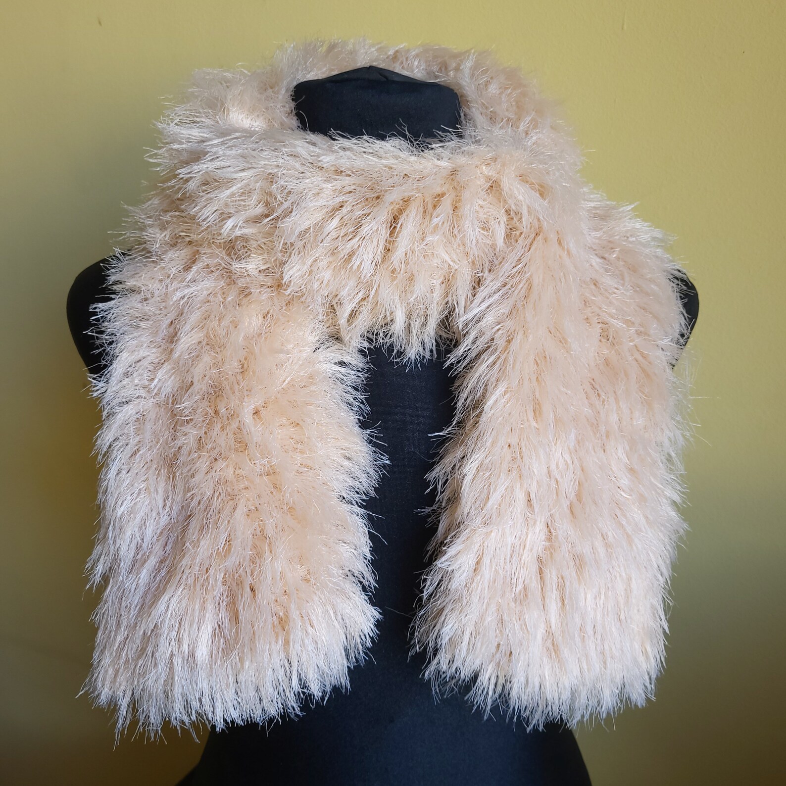 Y2K Fuzzy Scarf 90s Theme Party Idea Fun Fur Scarf Hand Knit Boa - Etsy