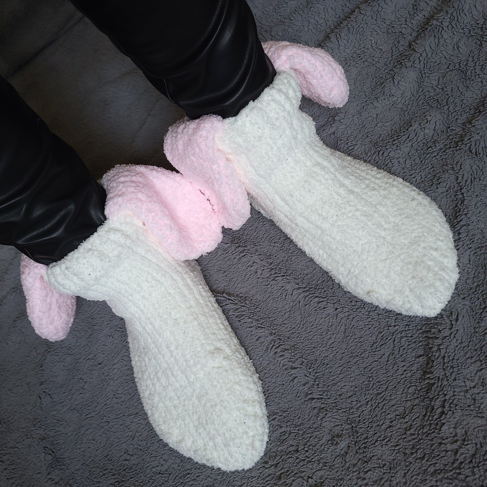 Fluffy Bunny Ears Socks Cute Animal Fuzzy Socks Women and Teen Socks - Etsy