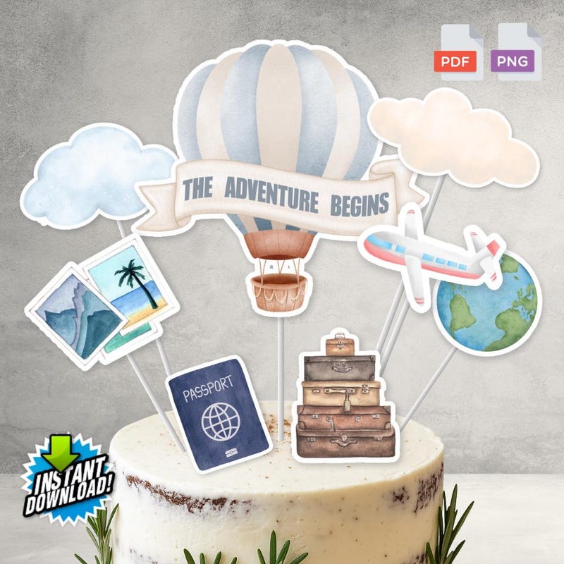 Travel Cake Topper - Etsy